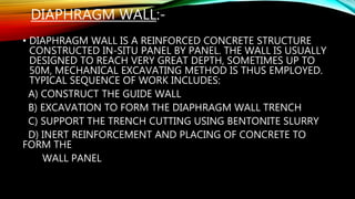 Diaphragm wall construction | PPTX