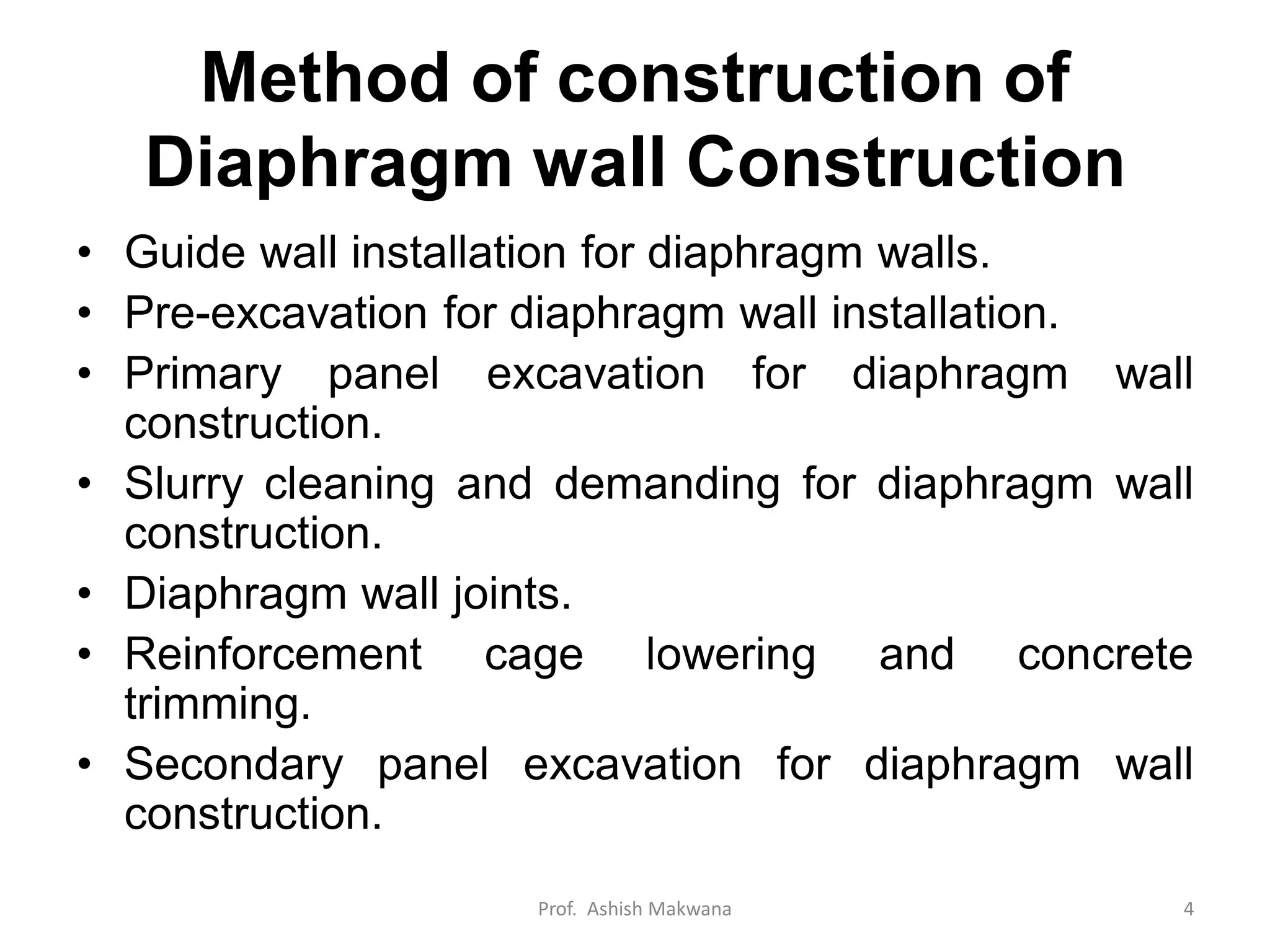 Diaphragm wall construction_Advanced Construction Technology (Semester ...