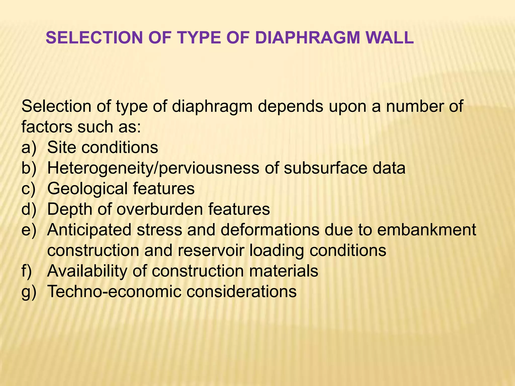 Diaphragm wall: Construction and Design | PPTX