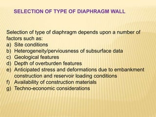 Diaphragm wall: Construction and Design | PPTX