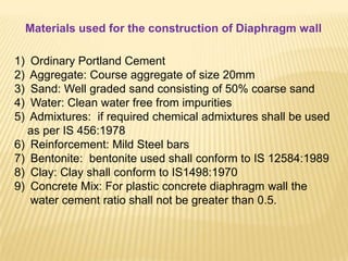 Diaphragm wall: Construction and Design | PPTX