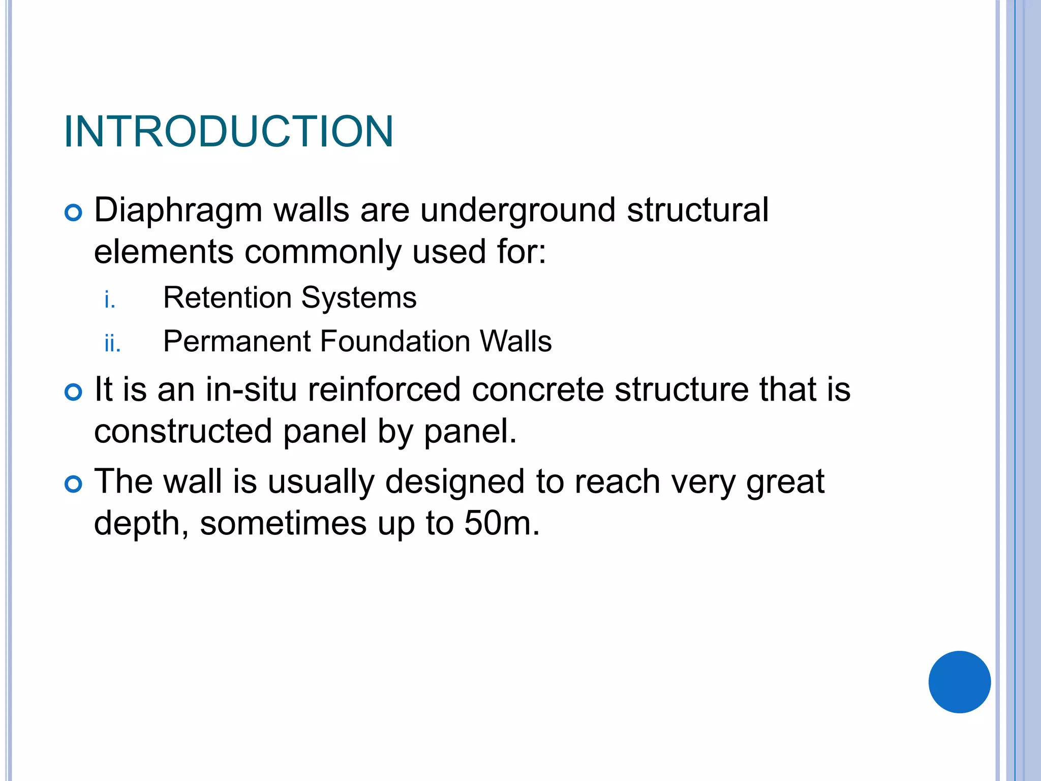 Diaphragm walls | PPTX