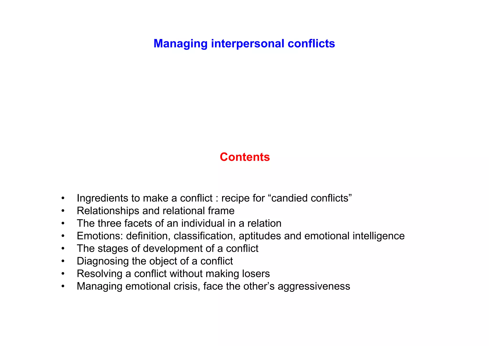 Managing interpersonal conflicts | PPT