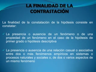 contrastacion de la hipotesis | PPTX
