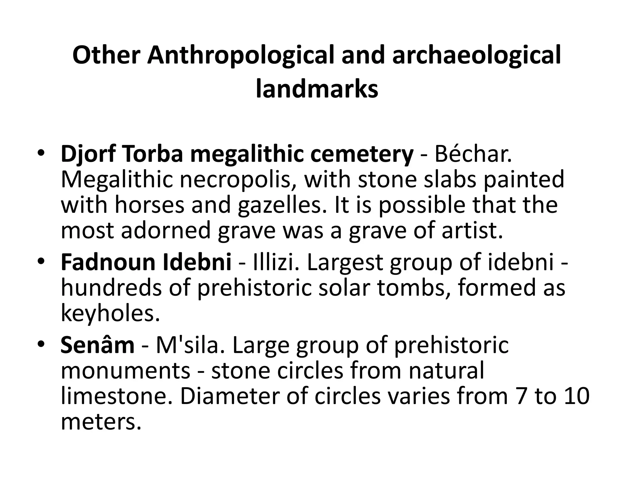 Anthropological Places And Tools In Algeria | PPT