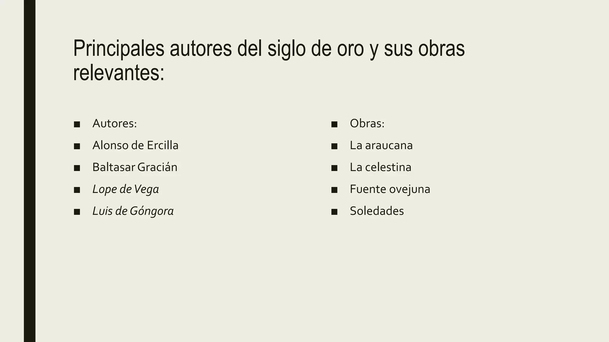 lenguaje siglo de oro español | PPT
