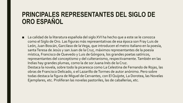 lenguaje siglo de oro español | PPT