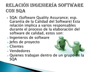 Aseguramiento de la calidad del software SQA | PPTX