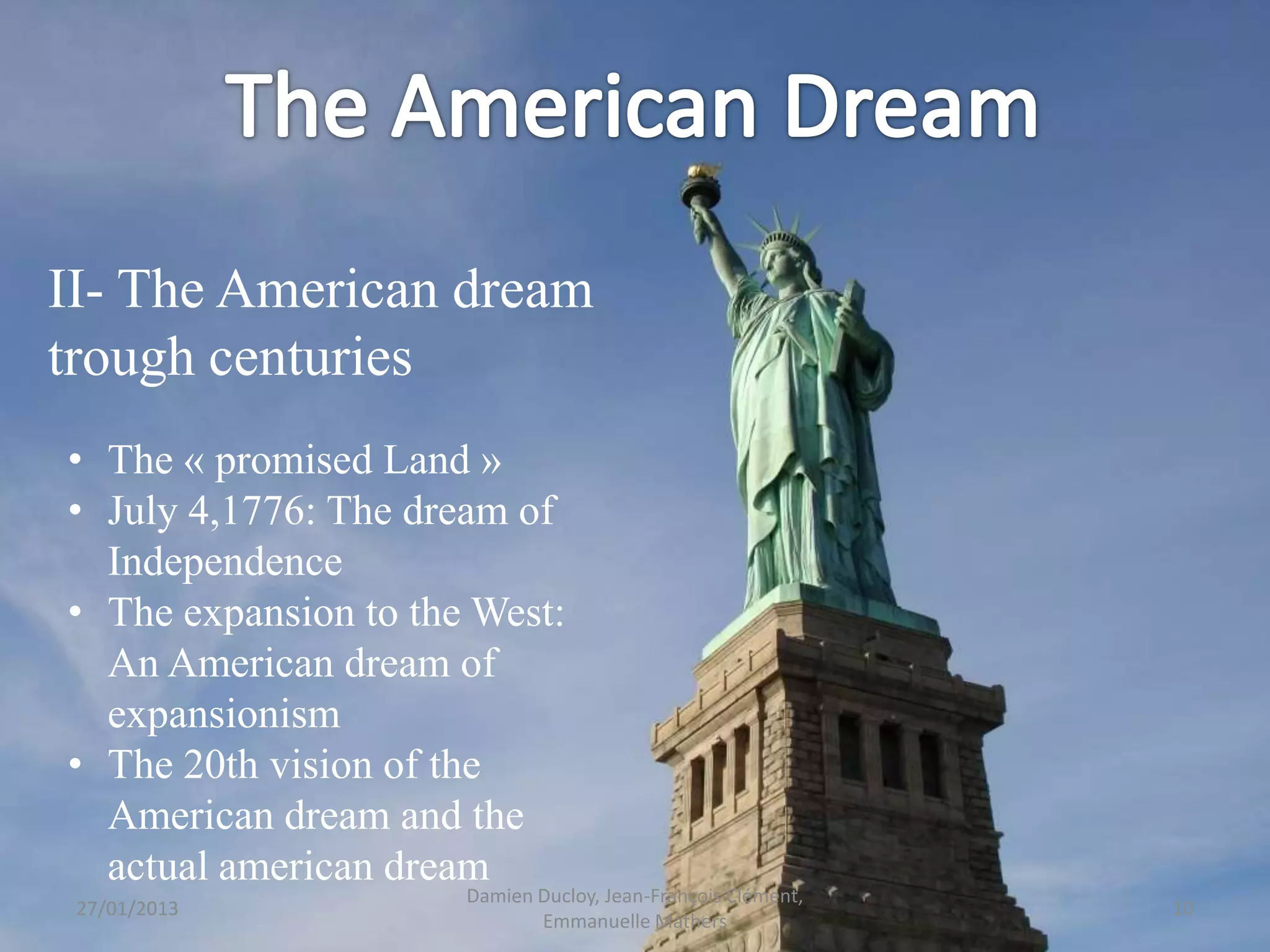 Diaporama the american dream | PPTX