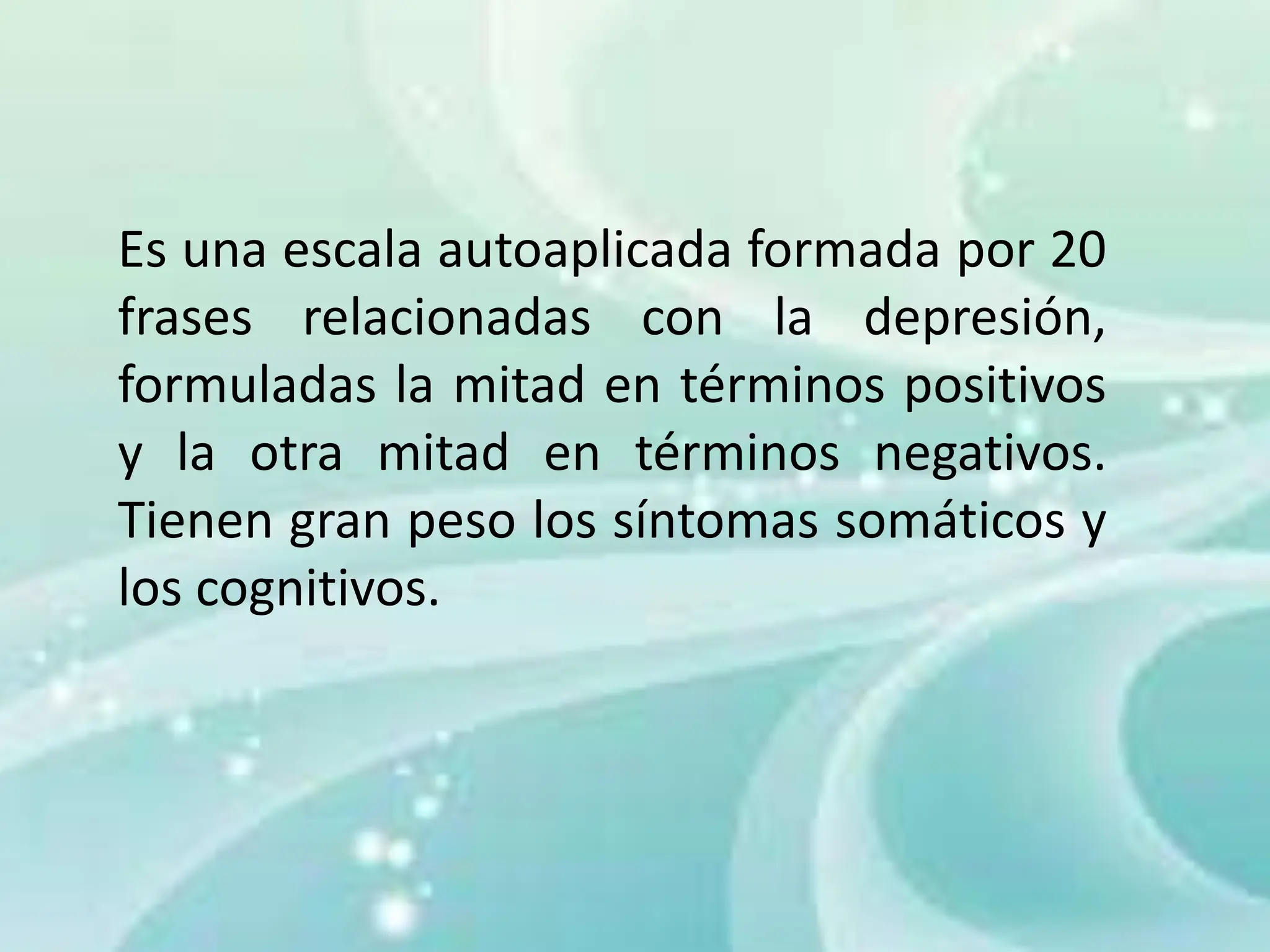 ESCALA DE ZUNG PARA LA DEPRESION Y ANSIEDAD | PPTX