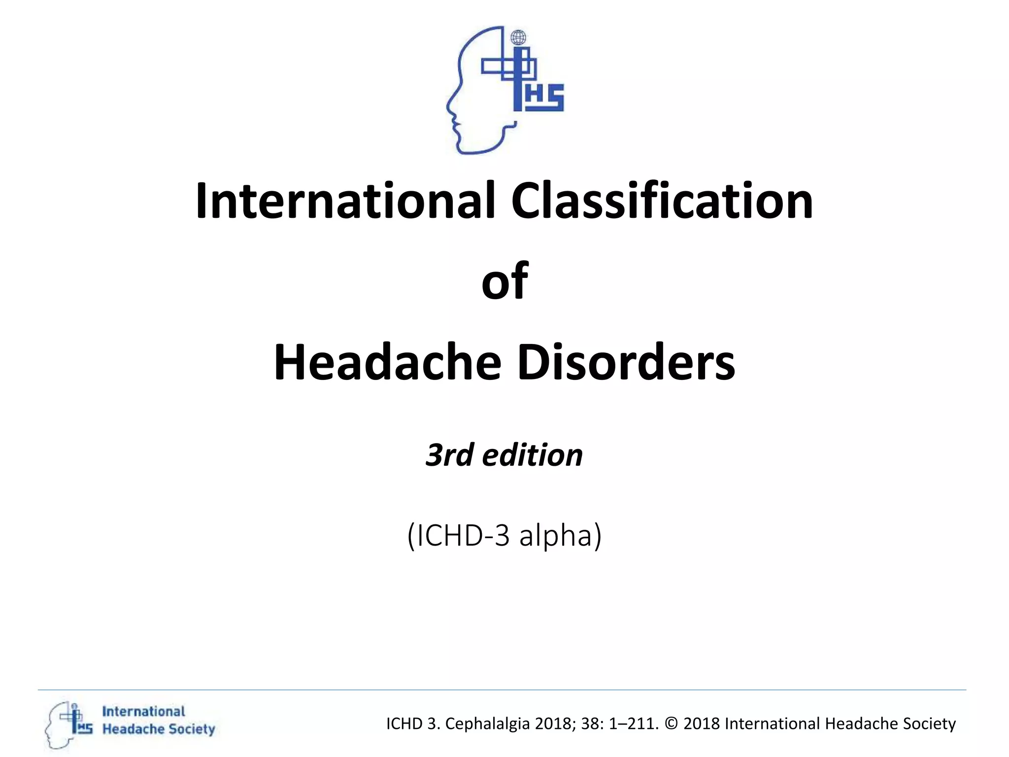 diapos de la clasificacion internacional de cefalea ingles.pptx