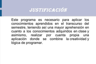 Diapositia exposicion proyecto de programacion | ODP | Programming Languages | Computing