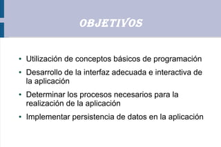 Diapositia exposicion proyecto de programacion | ODP | Programming Languages | Computing