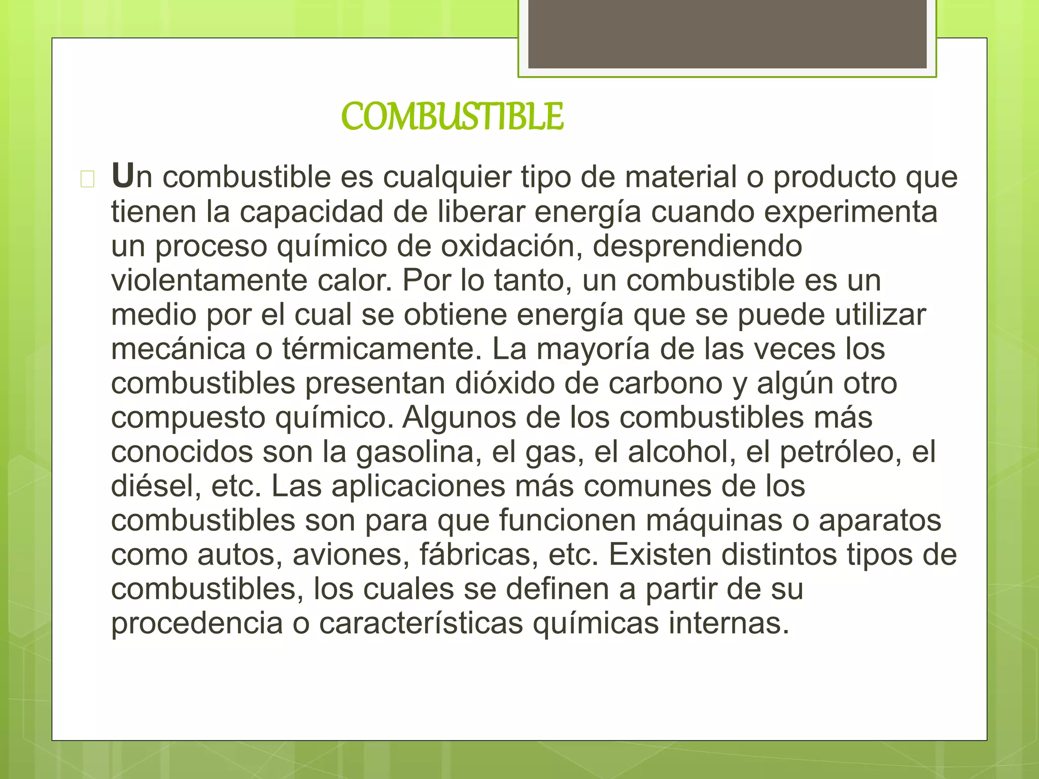 combustibles tipos y octanaje | PPTX