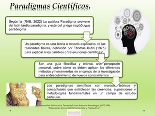 Unidad IV: Paradigmas Científicos | PPTX