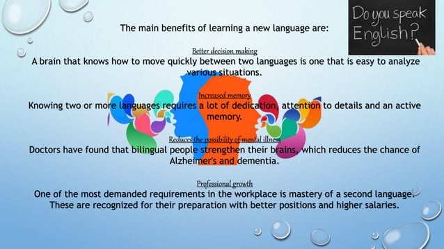 BENEFICIOS DE SER BILINGUE TRABAJO IVESTIGATIVO | PPTX