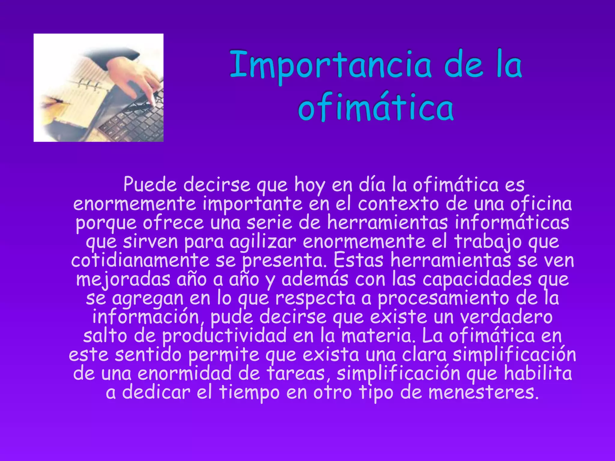 Diapositivas de aplicaciones ofimaticas | PPT