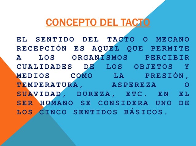 sentido del tacto | PPT