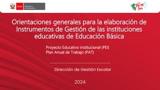 DIAPOSITIVAS DE PEI Y PAT INSTRUMENTOS DE GESTIÓN | PDF