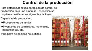 control de la producción | PPTX
