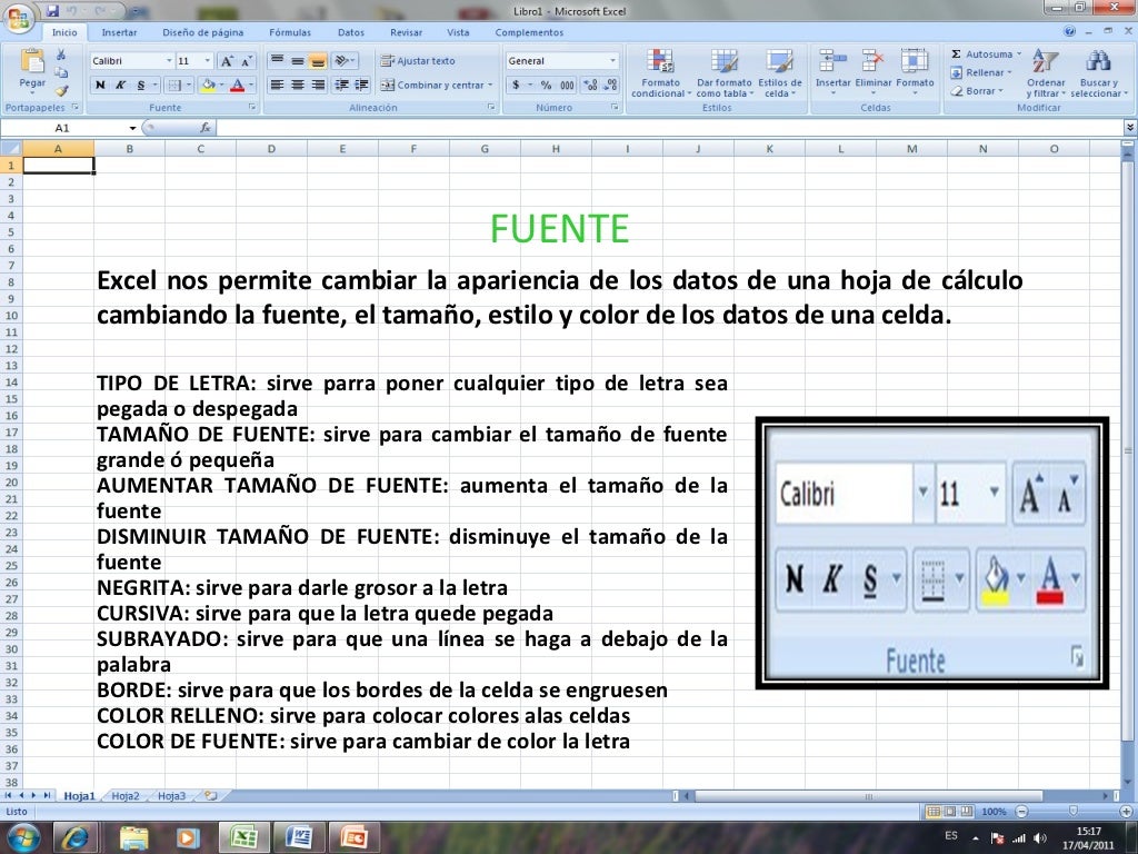 Diapositivas de excel 2007