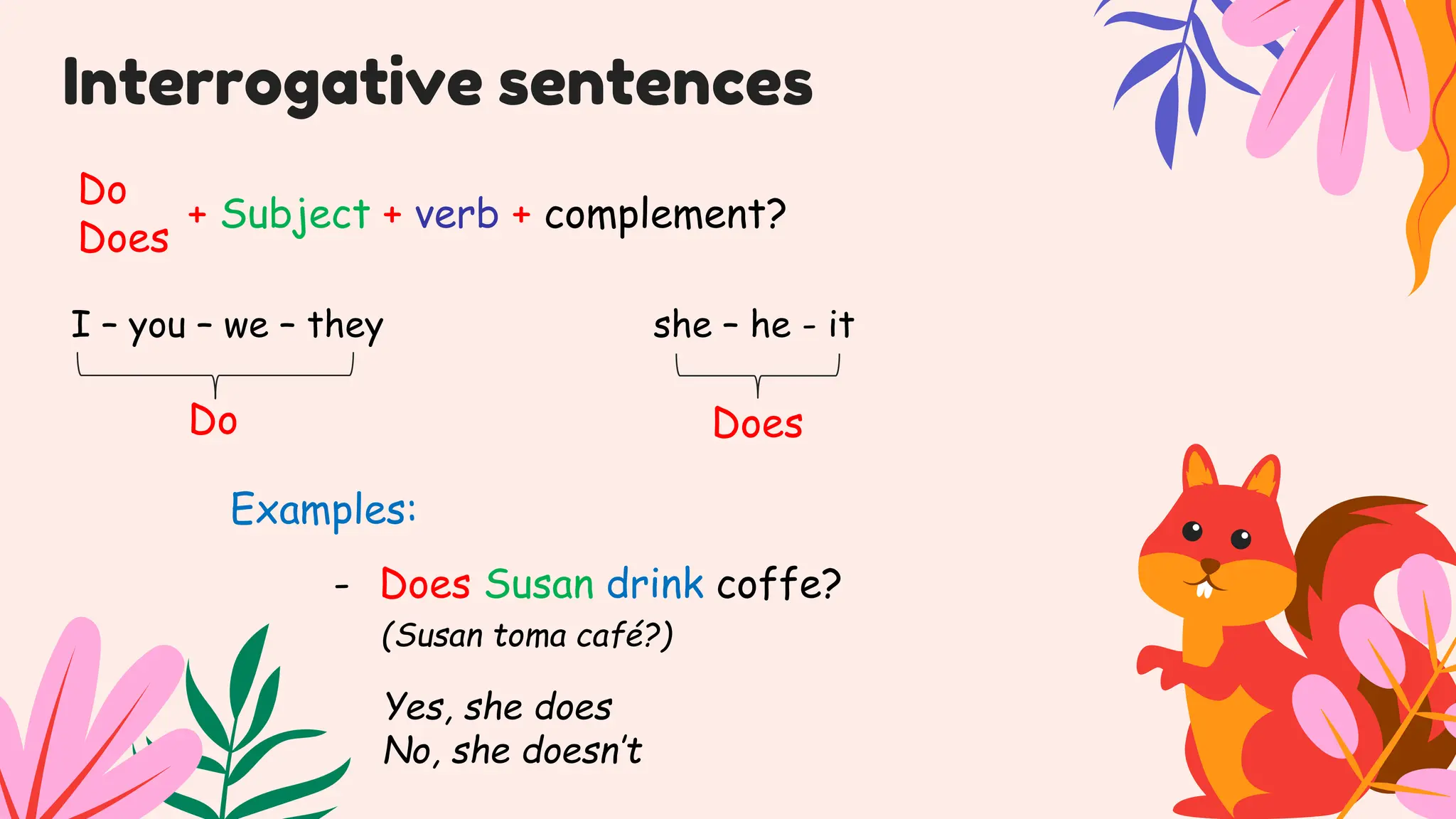 DIAPOSITIVAS DO AND DOES verbos en inglés | PPTX
