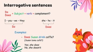 DIAPOSITIVAS DO AND DOES verbos en inglés | PPTX