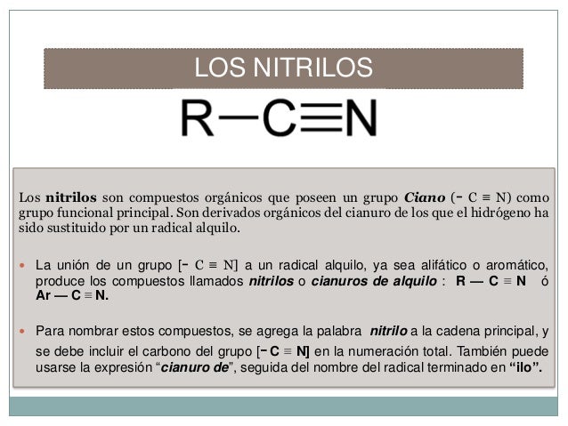 Diapositivas Exposición de Nitrilos - [Orgánica]