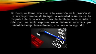 LA VELOCIDAD | PPTX