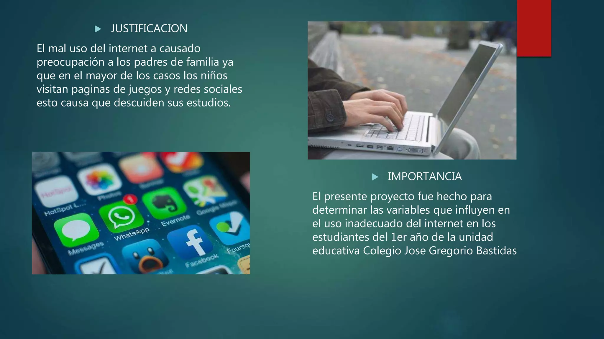 El Mal Uso del Internet en los jóvenes del 1er año de el colegio jose ...