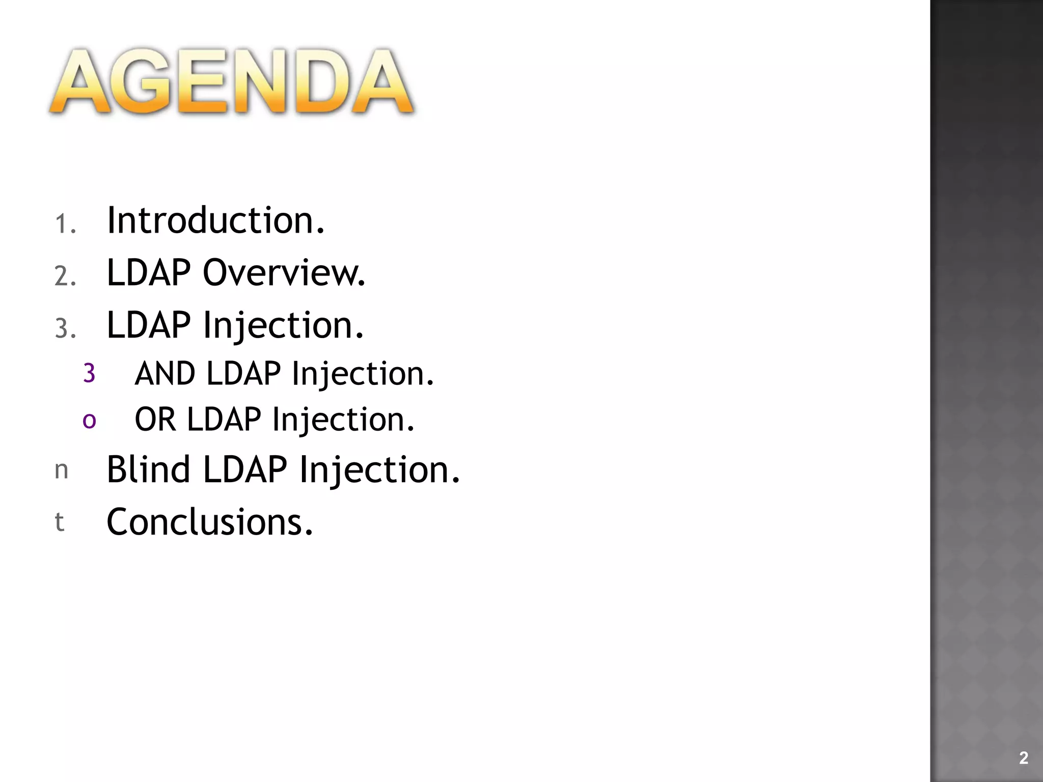 Ldap Injection And Blind Ldap Injection Ppt