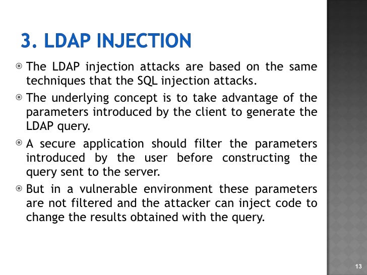 LDAP Injection & Blind LDAP Injection LDAP Injection & Blind LDAP Injection