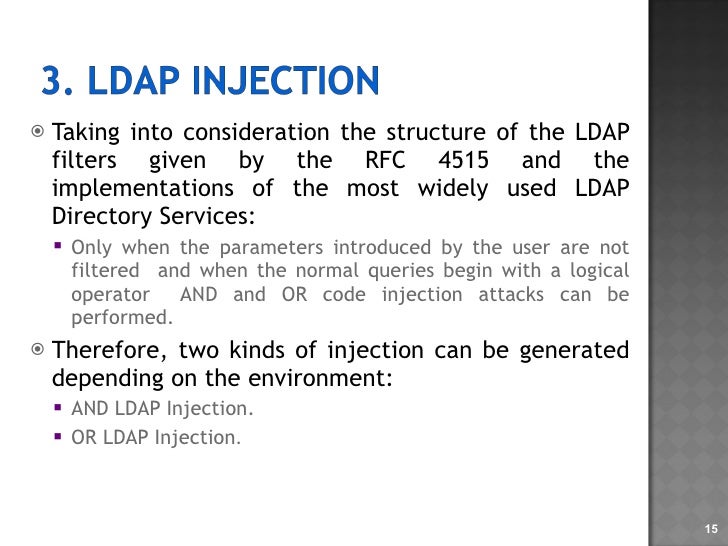 LDAP Injection & Blind LDAP Injection LDAP Injection & Blind LDAP Injection