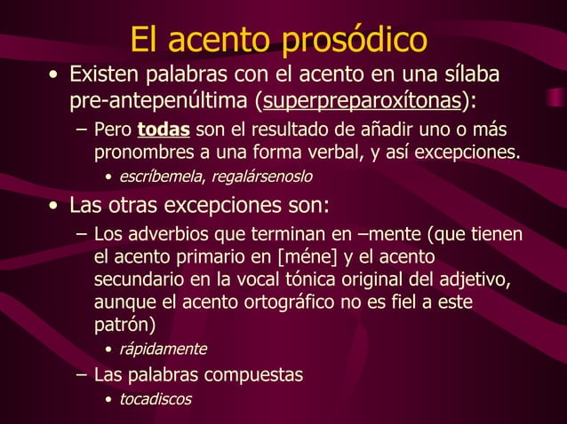 Diapositiva sobre el acento | PPT