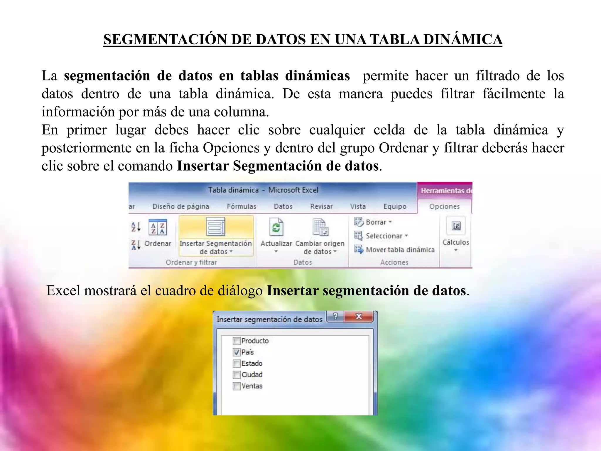 Tablas Dinámicas y Gráficos en Excel | PPTX