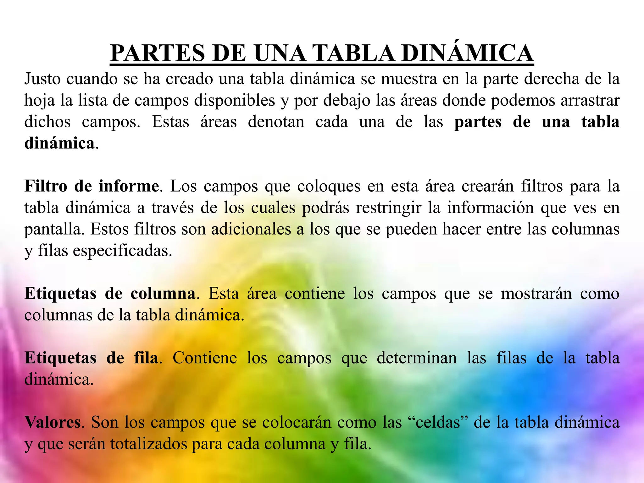 Tablas Dinámicas y Gráficos en Excel | PPTX