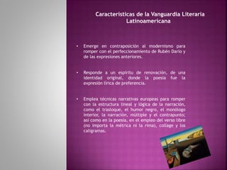 Diapositivas vanguardismo literario latinoamericano | PPTX