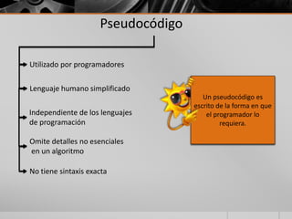 Algoritmo: Introducción a los pseudocódigos y diagramas de flujo | PPTX