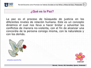 Rol del Docente como Promotor de Valores Sociales en Niños de Educación ...