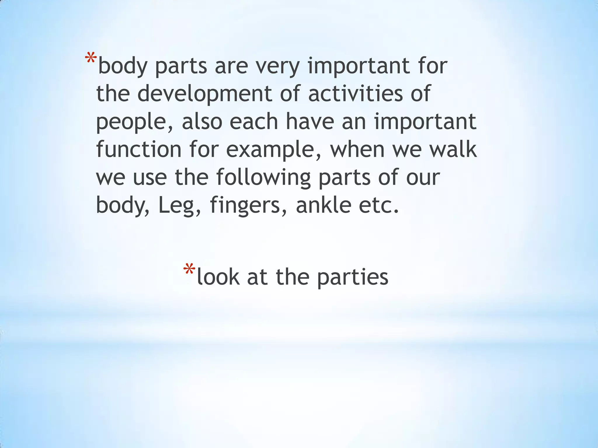 part of the body | PPTX | Death, Injury, or Military Conflict ...