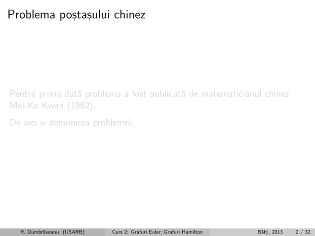 Curs 2: Grafuri Euler; Grafuri Hamilton | PDF