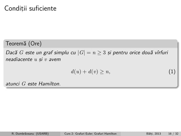 Curs 2: Grafuri Euler; Grafuri Hamilton | PDF