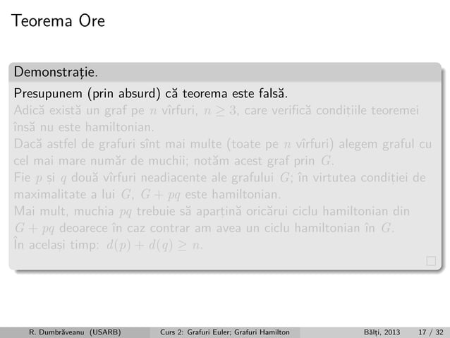 Curs 2: Grafuri Euler; Grafuri Hamilton | PDF