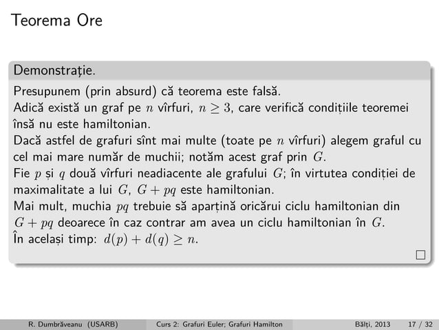 Curs 2: Grafuri Euler; Grafuri Hamilton | PPT