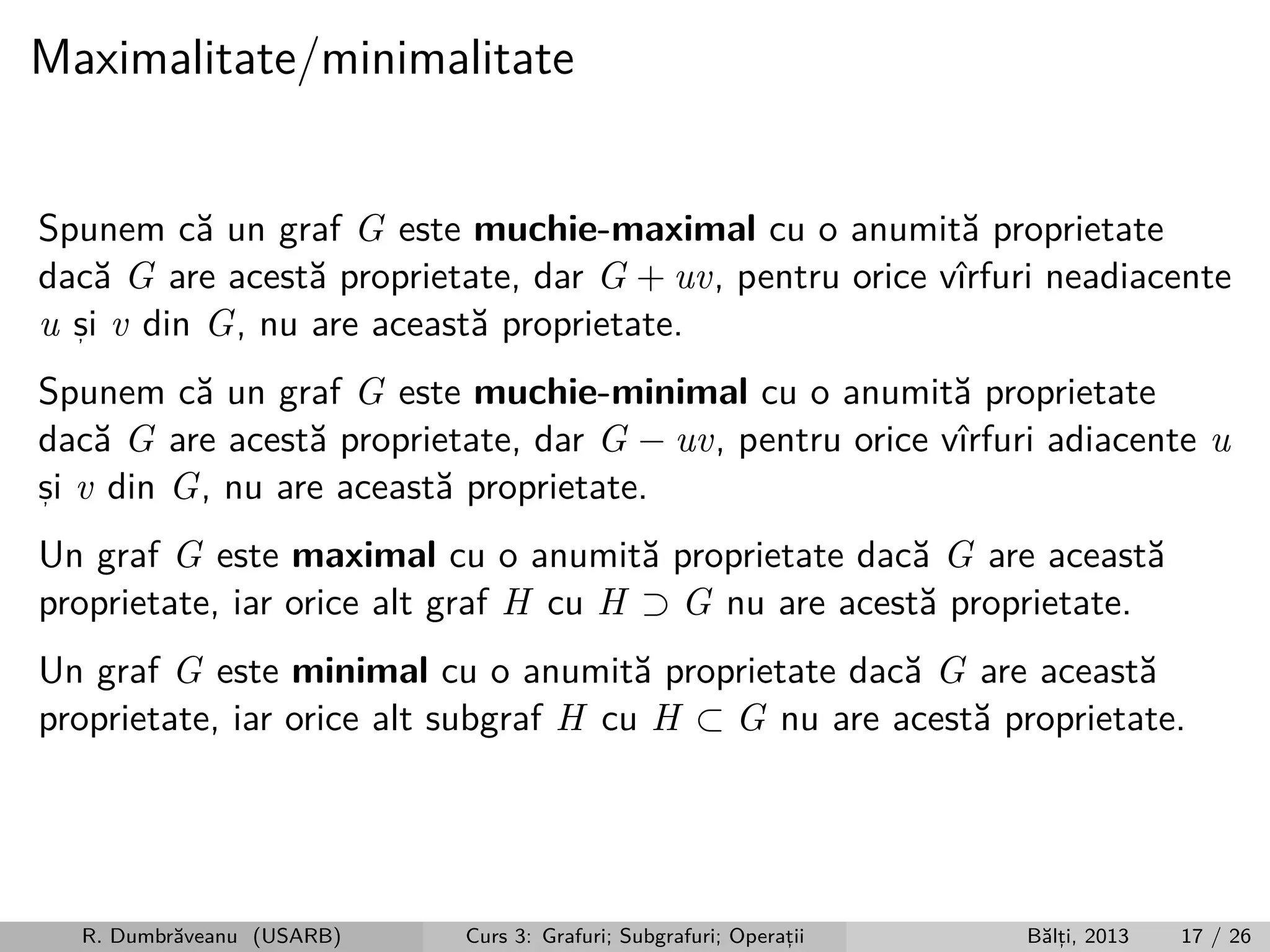 Curs 3: Grafuri; Subgrafuri; Operații | PDF