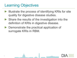 TRI's DIA 2015 Presentation, Therapeutic KRIs: Digestive Disease | PPT