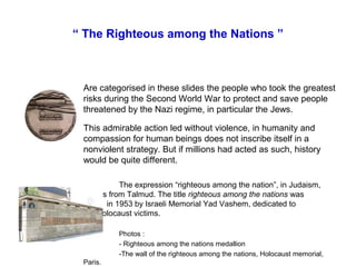 History and actors of nonviolence. — 08. The Righteous among the ...