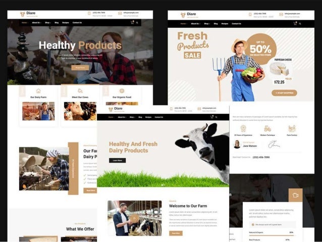 Diare - Eco Milk & Dairy Farm WordPress Theme | PPTX