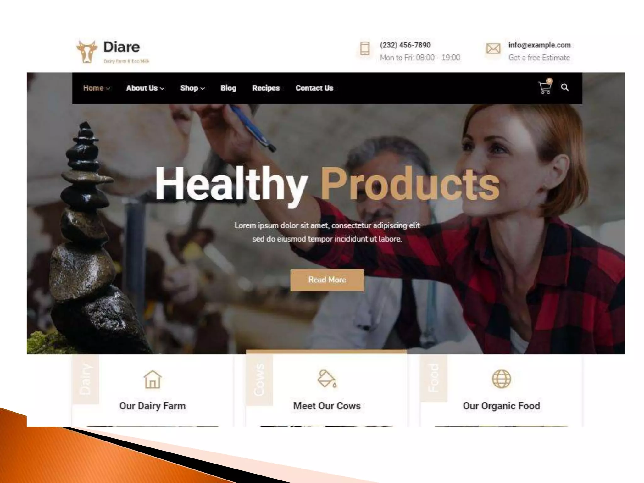Diare - Eco Milk & Dairy Farm WordPress Theme | PPTX | Technology ...