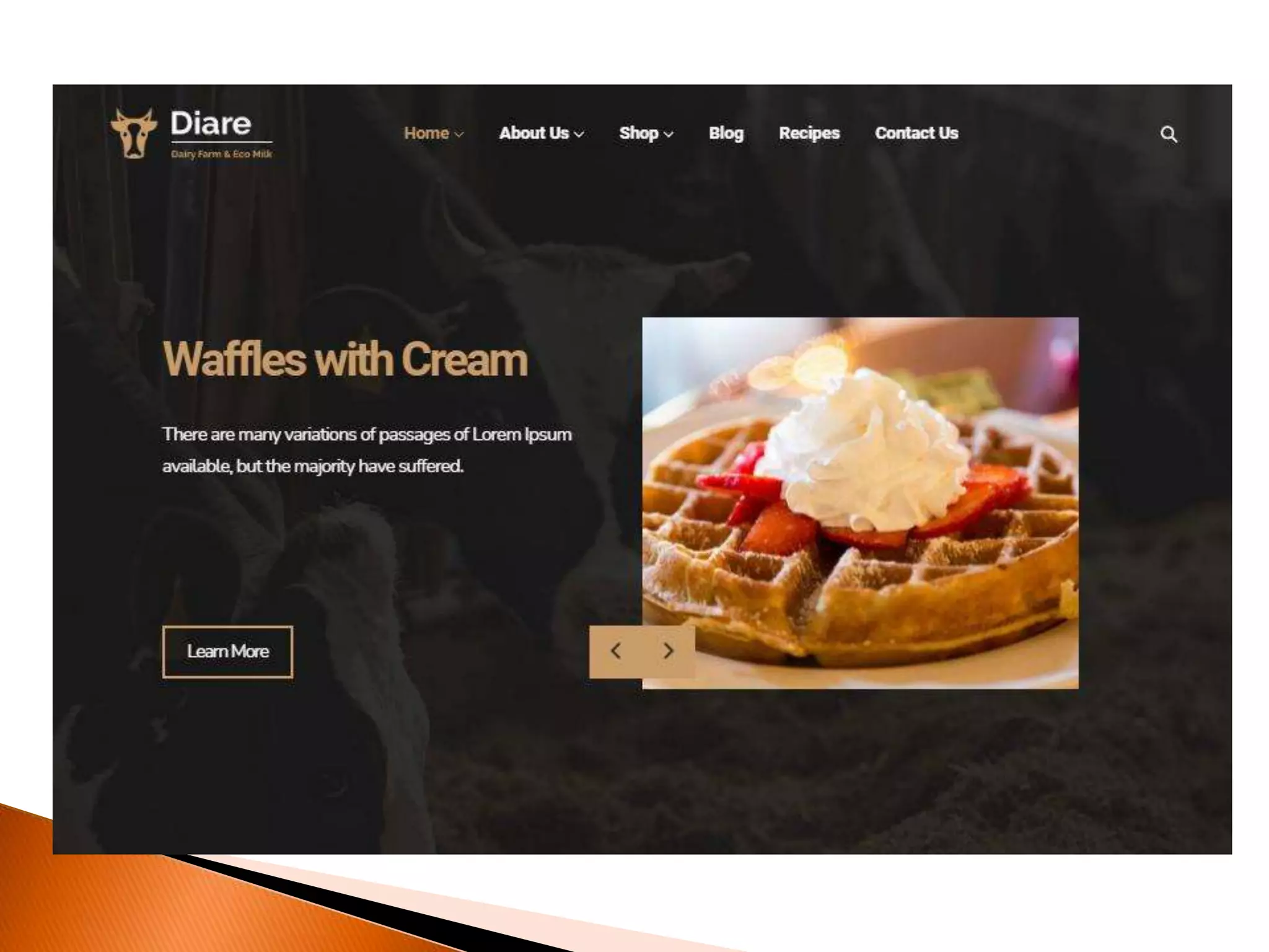 Diare - Eco Milk & Dairy Farm WordPress Theme | PPT